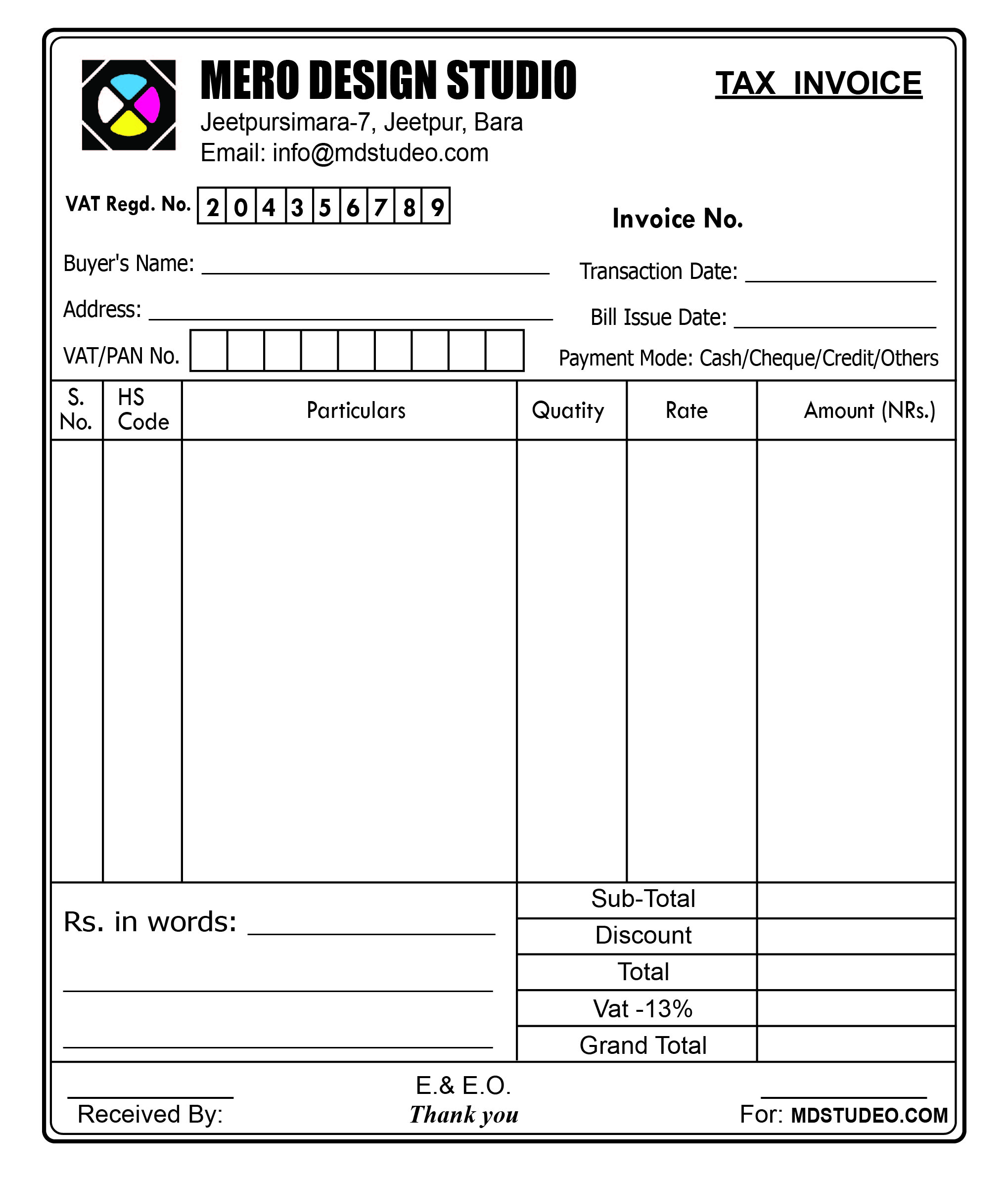 Learn More About Pan & Vat - Pan bill & Vat Bill format in Nepali & English